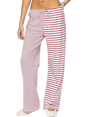 EDIKTED Laken Mixed Striped Pants - Pink And White