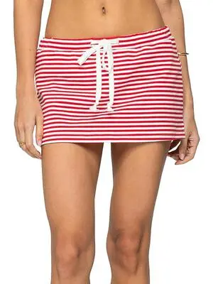 EDIKTED Psalm Striped Mini Skort - Red