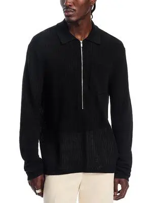 Helmut Lang Linen Polo Sweater Black