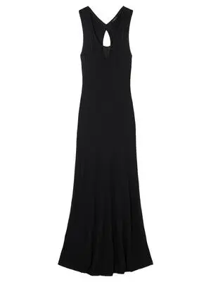 JOSEPH Cutout Ribbed-knit Maxi Dress - Black