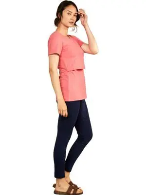 THE BSHIRT Nursing Crew Neck T-Shirt Rose