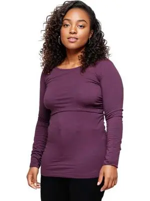 THE BSHIRT Nursing Long Sleeve Top - Plum