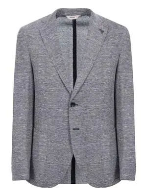 PAOLONI Blazer Misto Lino - Blu Melange