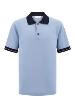 FERRAGAMO Short Sleeve Polo Shirt Blue