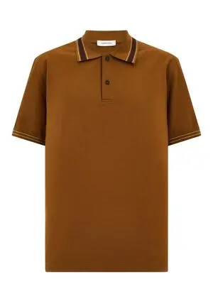 FERRAGAMO Short Sleeve Polo Shirt Brown