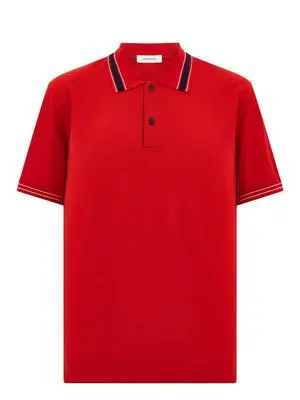 FERRAGAMO Short Sleeve Polo Shirt Red