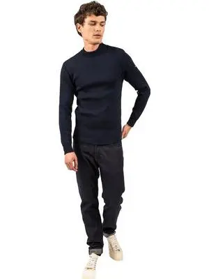 Saint James Matelot Wool Fisherman Sweater - Navy