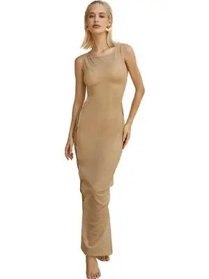 LUNA B Rope Detailed Maxi Dress - Gold