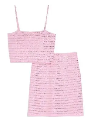 THEME Studded Top And Skirt Set - Pink