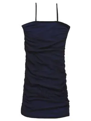 THEME Noemi Mesh Removable Straps Dress Blue Black