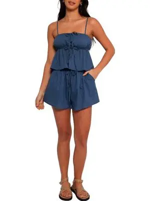 PETAL & PUP Gianna Cotton Camisole & Shorts Set - Denim