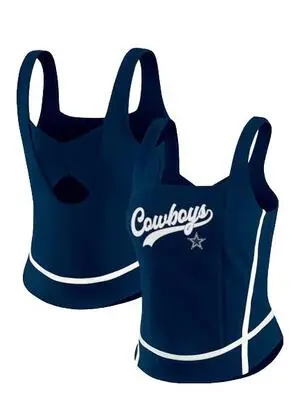 WEAR BY ERIN ANDREWS Dallas Cowboys Square Neck Tank Top - Navy