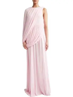 Giambattista Valli Draped One-shoulder Gown - Pale Rose