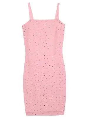 THEME Brooke Rhinestone Mesh Dress Ballet Pink
