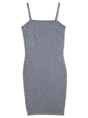 THEME Brooke Rhinestone Mesh Dress - Silver