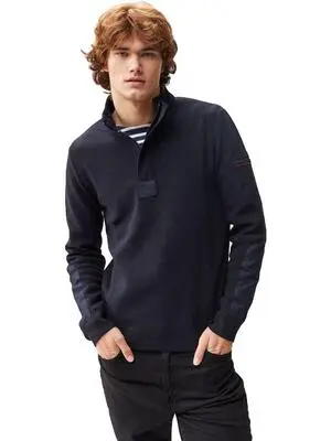 Saint James Loup De Mer Ii Quarter Zip Sweater - Navy