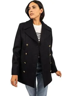 Saint James Voilure Ii Authentic French Pea Coat - Navy