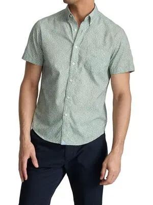 UNTUCKIT Ivers Short Sleeve Performance Button-down Shirt Green