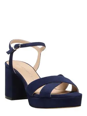 STUART WEITZMAN Dayna Platform 80 Sandal - Nice Blue