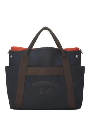 Hermès Canvas Sac De Pansage Grooming Bag - Navy