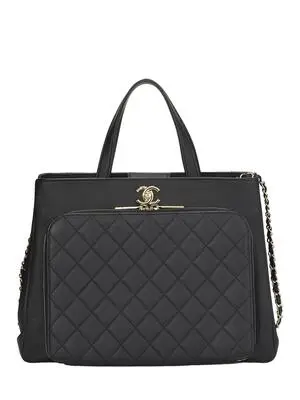 CHANEL Quilted Caviar Business Affinity Shopping Bag