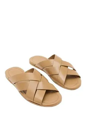 John Varvatos Merida Slide Sandal Dark Tan