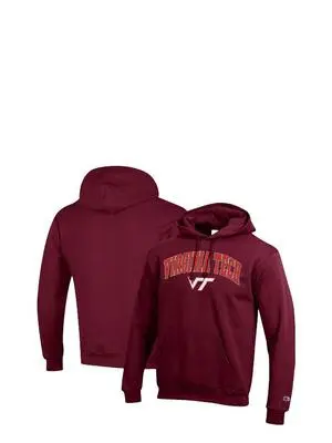 Champion Virginia Tech Hokies Arched Logo Fleece Pullover Hoodie - Maroon
