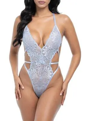 OH LA LA CHERI Lina Strappy Lace Teddy - Brunnera Blue