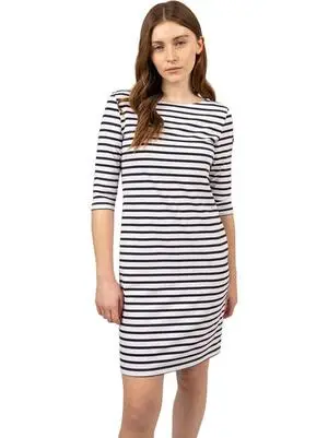 Saint James Propriano Striped Dress - White/navy