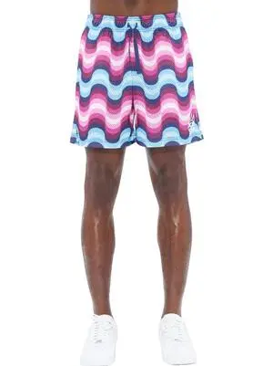 CULT OF INDIVIDUALITY Zigzag Mesh Shorts - Blue Wave