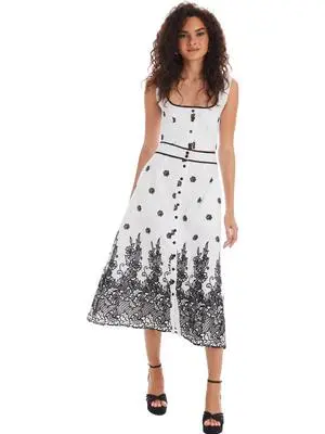 ALLISON Farrah Embroidered A-Line Skirt