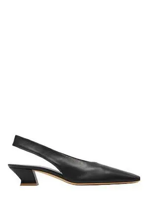 PAUL ANDREW Chisel Leather Slingback Pumps Black