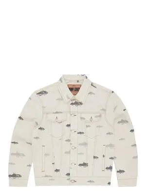 CORTEIZ Alcatraz Pattern Denim Jacket - White
