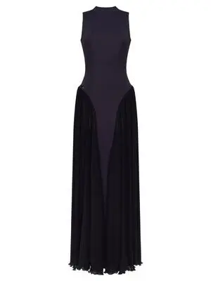 MILLA Sleeveless Maxi Dress With Mock Neckline - Black