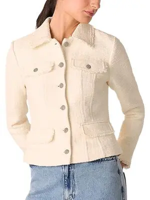 Whistles Lucie Boucle Jacket - Ivory