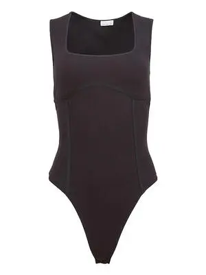 Fleur Du Mal Square Neck Bodysuit - Black