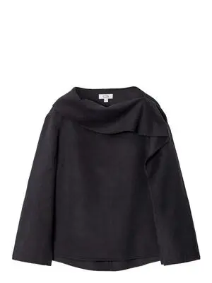 COS COS Asymmetric Double-Faced Wool Top
