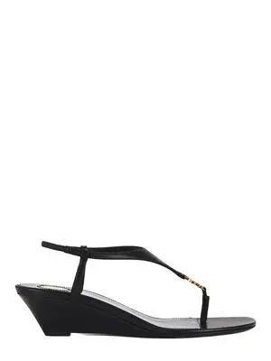 Saint Laurent Bridget Wedge Sandal - Nero