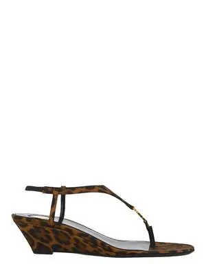 Saint Laurent Cassandra Sandal - Manto Naturale & Nero