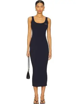 We11Done Ribbed Knit Dress - Navy