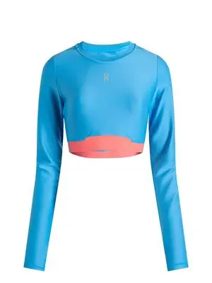 On Train Long Sleeve Cropped Top - Malibu