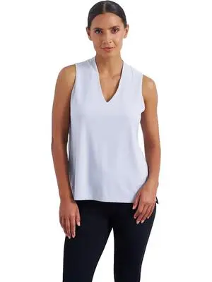 FRANNE GOLDE Luxe Stretch V-neck Sleeveless Shell - Mist