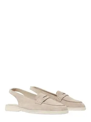 SCAROSSO Leila Slingback Loafers Sand - Suede