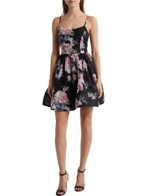 LIPSY Floral Mini Dress - Black