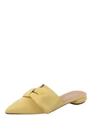 BELLS & BECKS Ana Pointy Toe Mule With Bow Yellow