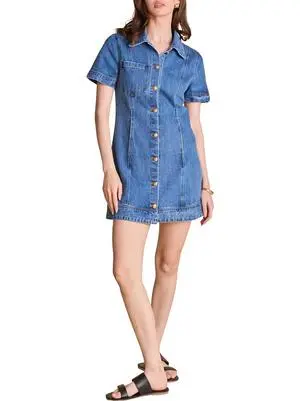 English Factory Denim Mini Shirtdress - Blue