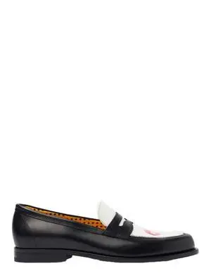 SCAROSSO Snakes Storm Penny Loafers - Mouth Black - Calf