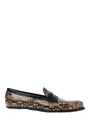 SCAROSSO Snakes Storm Penny Loafers - Trumpet Black - Calf