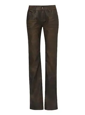 JADED LONDON Cooper Straight-leg Faux-leather Jeans - Brown
