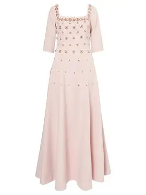Huishan Zhang Daliah Embellished Woven Gown - Pink